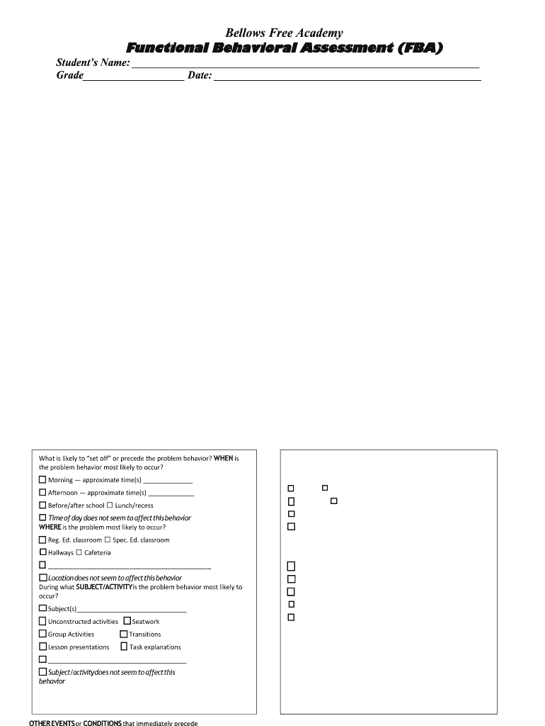 Fillable Online fcsuvt Bellows Free Academy Fax Email Print - pdfFiller