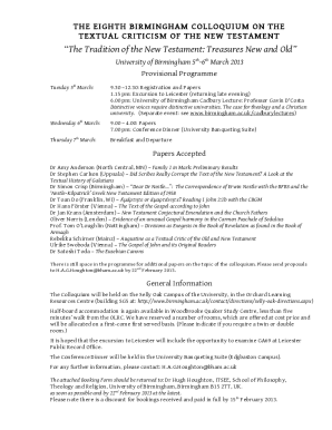 Fillable Online Colloquium booking form Fax Email Print - pdfFiller