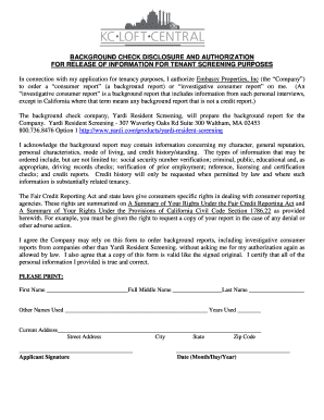 Fillable Online BACKGROUND CHECK DISCLOSURE AND AUTHORIZATION ... Fax ...