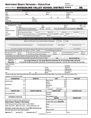 Fillable Online svsd410 NBN Claim Form - Snoqualmie Valley School ...