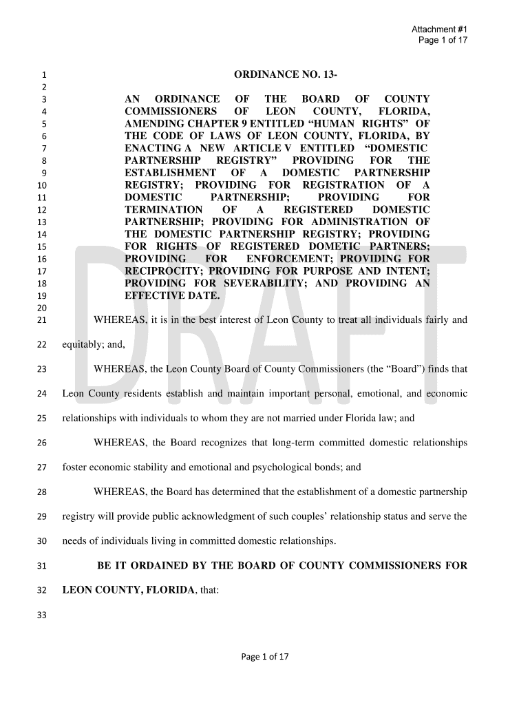 Fillable Online cms leoncountyfl 1 ORDINANCE NO 13- 2 AN ORDINANCE OF ...