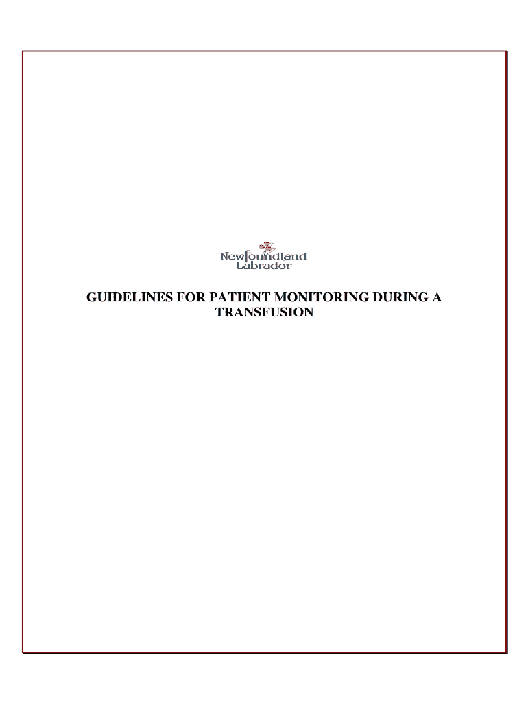 Fillable Online GUIDELINES FOR PATIENT MONITORING DURING A Fax Email ...