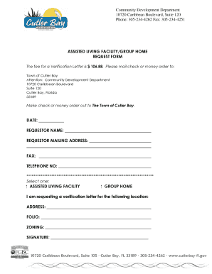 Fillable Online cutlerbay-fl Assisted Living Facility Group Home ...