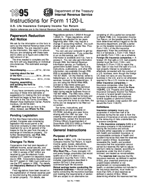 Fillable Online 1295 Instructions 1120L. Instructions for Form 1120-L ...