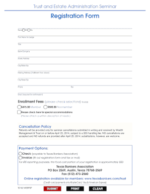 Fillable Online Trust and Estate Administration Seminar Fax Email Print ...