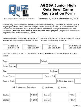 Online Quiz Free Registration | pdfFiller