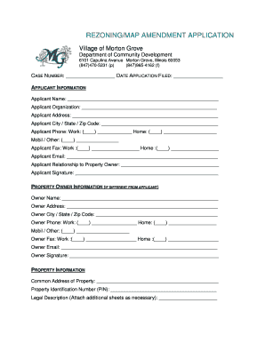 Fillable Online mortongroveil Rezoning/Map Amendment Application Packet ...