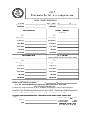 Fillable Online tukwilawa 2014 Residential Rental License Application ...