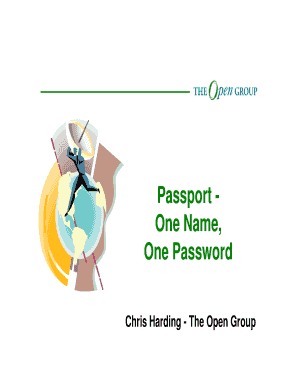 Fillable Online opengroup Passport - One Name, One Password - The Open Group Fax Email Print ...