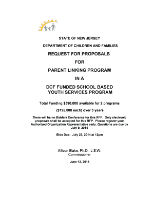 Fillable Online newjersey STATE OF NEW JERSEY DEPARTMENT OF CHILDREN ...