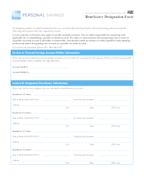 American Express Beneficiary Designation Form - Fill Online, Printable ...