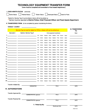 Fillable Online sfdr-cisd (Form must be completed and forwarded to Fixed Assets ... Fax Email ...