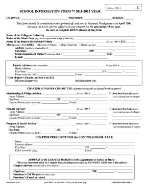 Fillable Online sai-national SCHOOL INFORMATION FORM *** 2003-2004 YEAR Fax Email Print - pdfFiller