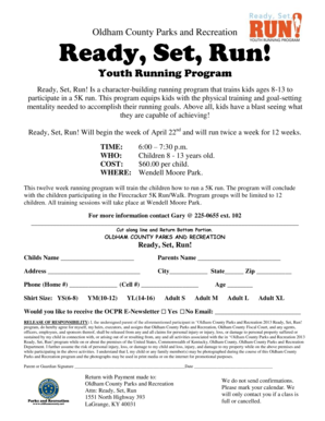 Fillable Online Ready, Set, Run! - Oldham County Kentucky Fax Email ...