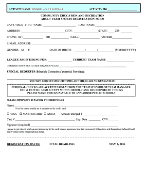 Fillable Online a2schools Fast Pitch Registration Form - Community ...