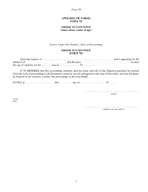 Fillable Online gnb 1 Form 7B APPENDIX OF FORMS FORM 7B ORDER TO ...