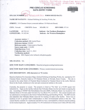 Fillable Online s3 documentcloud Pre-cerclis screening data entry form ...