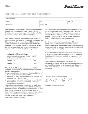 Fillable Online Individual Plan Broker Agreement - Affiliated Marketing Group Fax Email Print ...