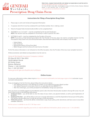FedEx Bahamas Prescription Claim Form - Generali Worldwide - Fill and ...