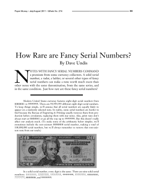 Fillable Online How Rare are Fancy Serial Numbers Fax Email Print ...
