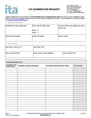 Fillable Online CS035.4 Examination Request form Fax Email Print - pdfFiller