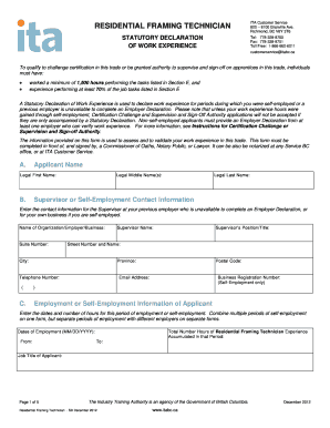 Fillable Online RESIDENTIAL FRAMING TECHNICIAN Fax Email Print - pdfFiller