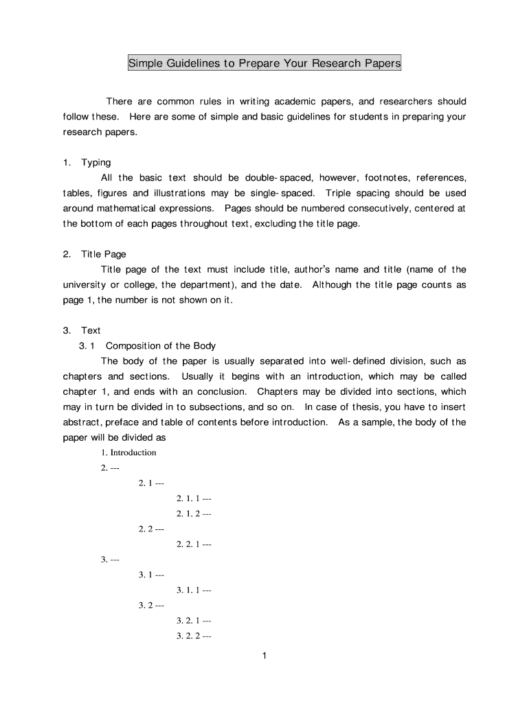 Fillable Online Simple Guidelines to Prepare Your Research Papers Fax ...