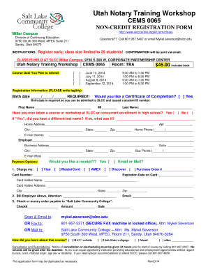 Fillable Online Utah Notary Training Workshop Fax Email Print - pdfFiller