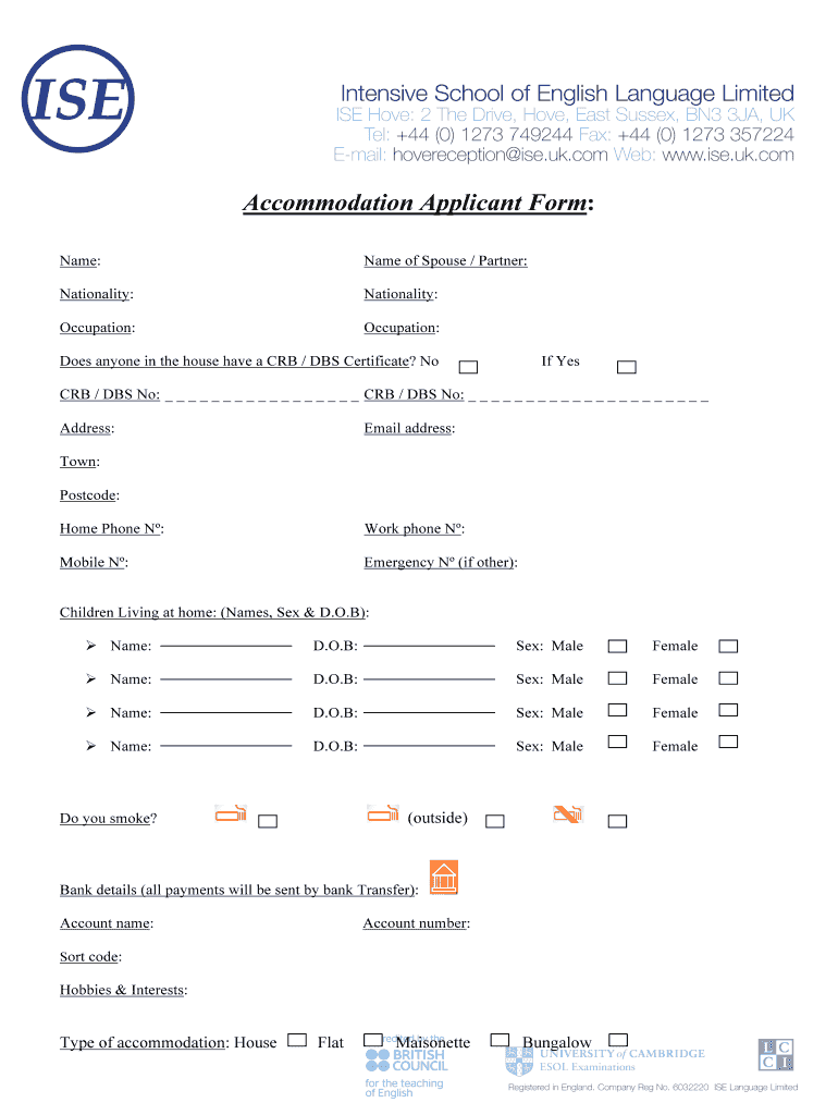 Fillable Online Accommodation Application Form (Host) 2013 Fax Email Print - pdfFiller