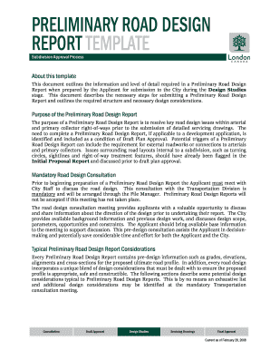 Fillable Online PRELIMINARY ROAD DESIGN Fax Email Print - pdfFiller
