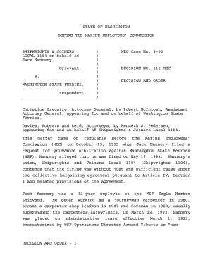 Fillable Online perc wa LOCAL 1184 on behalf of - perc wa Fax Email ...