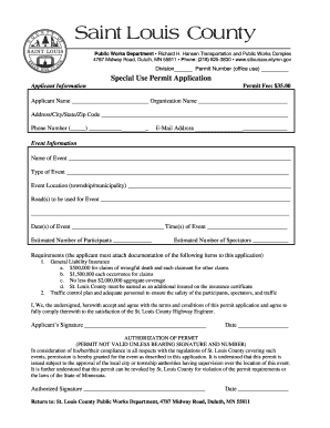 Fillable Online stlouiscountymn Special Use Permit Application - St ...