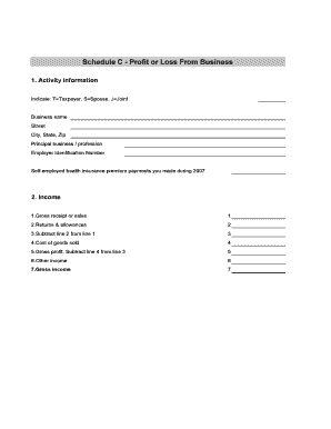 Fillable Online Schedule C - Profit or Loss From Business Fax Email ...