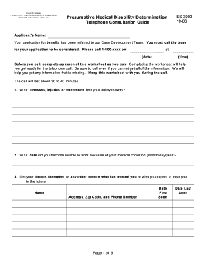 Fillable Online Telephone Consultation Guide for Medical Benefits ...