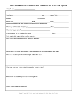 Fillable Online Client History Form 4 - davidwbarr.com Fax Email Print ...