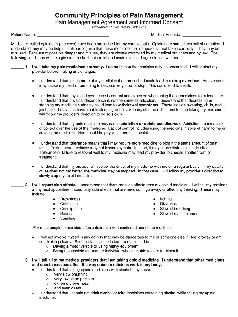Fillable Online Community Principles of Pain Management Fax Email Print ...