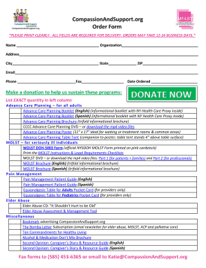 Fillable Online compassionandsupport CompassionAndSupport.org Order ...