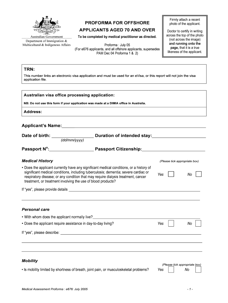 Fillable Online Proforma for offshore applicants Fax Email Print ...