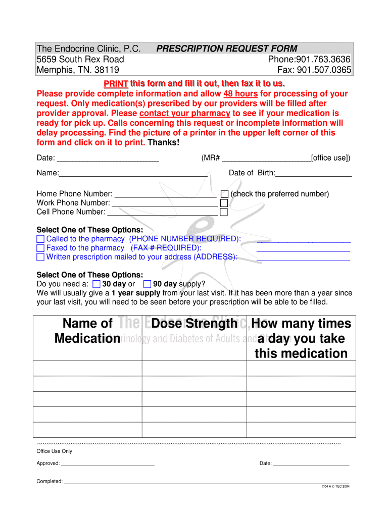 Fillable Online medfusion Rx request form - Medfusion - medfusion Fax ...