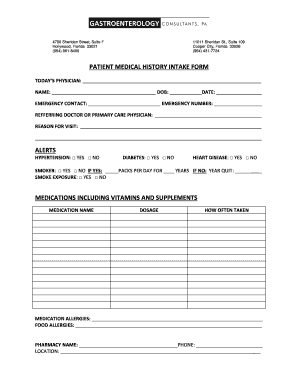 Fillable Online medfusion Patient Medical Hx Intake Form - Medfusion ...