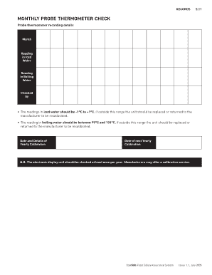 2016 2026 Form UK Monthly Probe Thermometer Check Blank Fillable 2016 2026 Form UK Monthly Probe Thermometer Check Blank Fillable