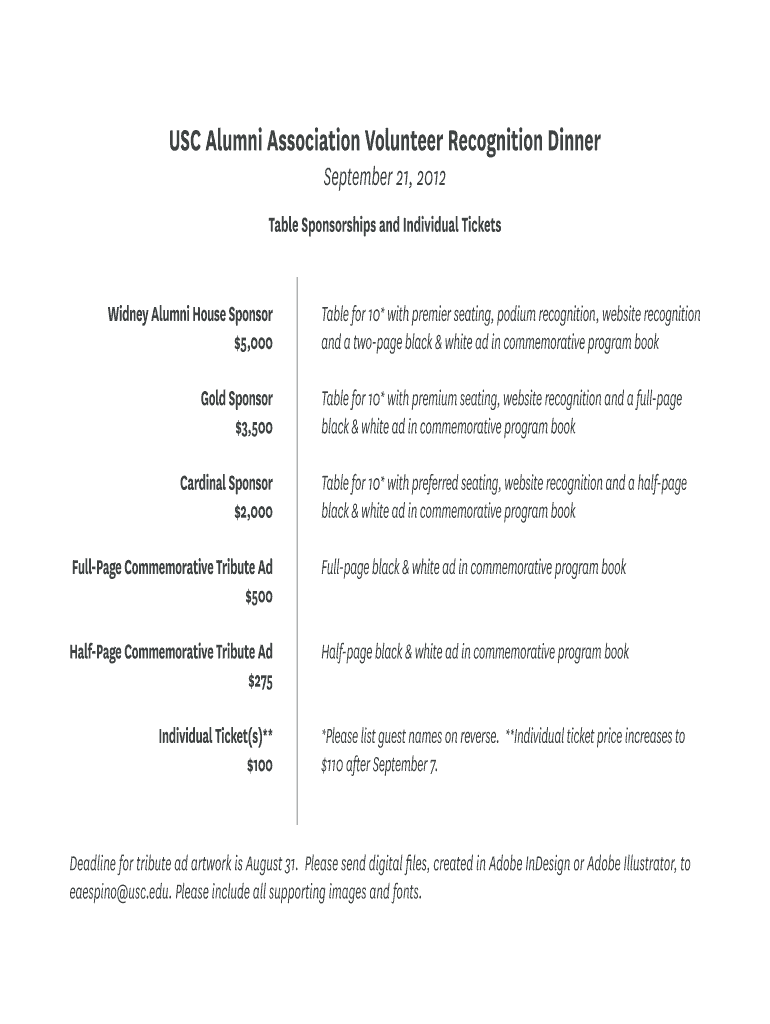 Fillable Online alumni usc This form - USC Alumni Association - alumni usc Fax Email Print ...