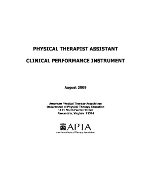 Fillable Online clinicaled PHYSICAL THERAPIST)ASSISTANT) CLINICAL ...