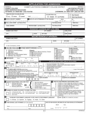 Fillable Online laspositascollege APPLICATION FOR ADMISSION - Las ...