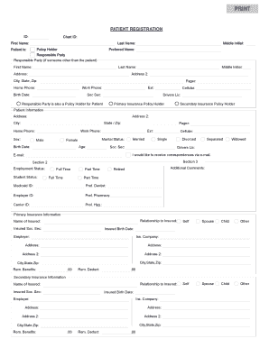 Fillable Online PATIENT REGISTRATION - Bear Glasgow Dental Fax Email Print - pdfFiller