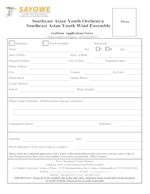 Fillable Online Download application form - College of music - Mahidol ...