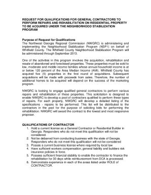 Fillable Online request for qualifications for general contractors to ...