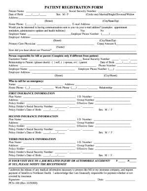 Fillable Online Patient Name Social Security Number -- Fax Email Print ...