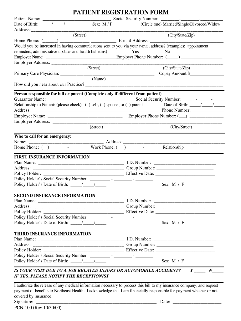 Fillable Online Patient Name Social Security Number -- Fax Email Print ...