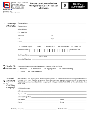 Fillable Online Third Party Authorization Form - The Expo Group Fax Email Print - pdfFiller